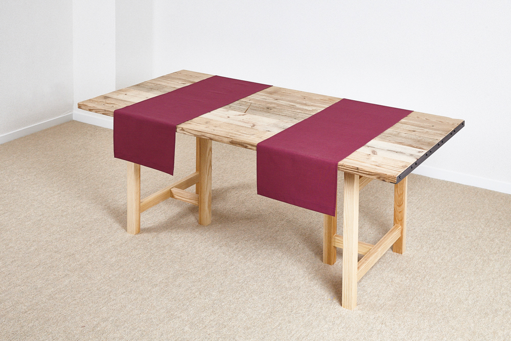 ブリッジランナー 撥水加工 無地 プラム 40×130cm No.002465｜Dish works RENTAL